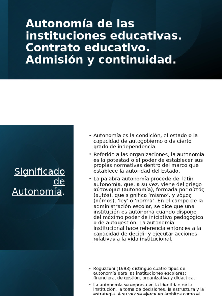 CLASE 6 - Autonomía de Las Instituciones Educativas | PDF | Autonomía ...