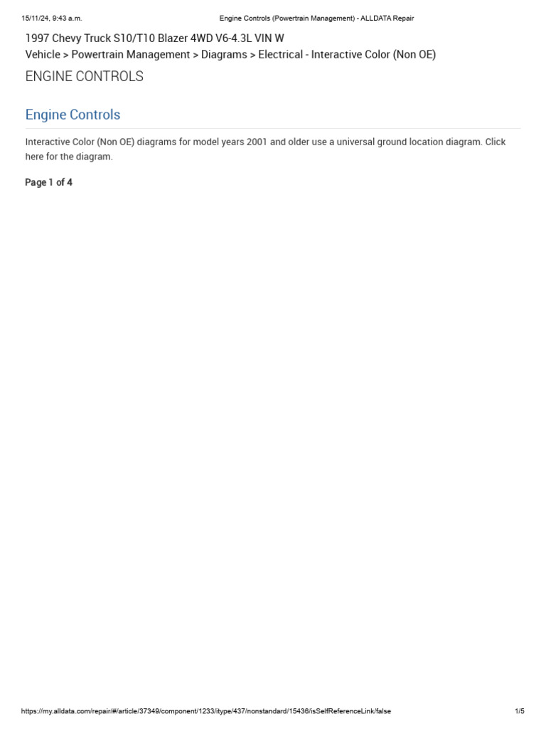 1997 Chev Blazer 4WD V-6 4.3L PCM | PDF | Engines | Machines