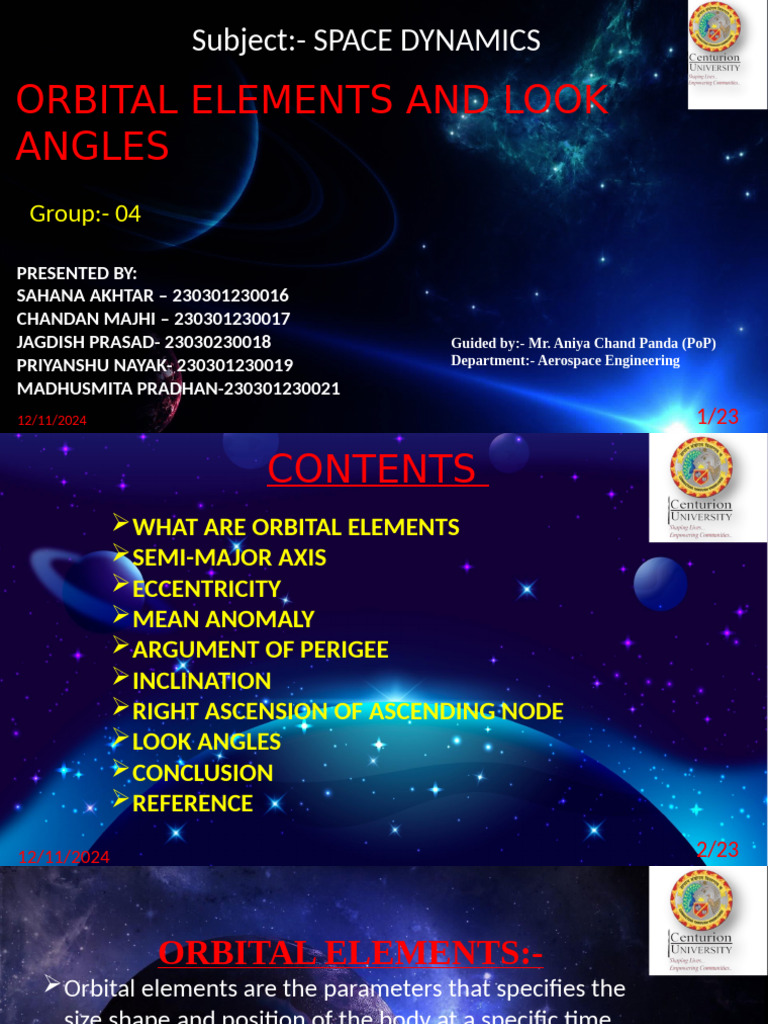 Orbital Elements (Grp-4) | PDF | Orbit | Orbital Inclination