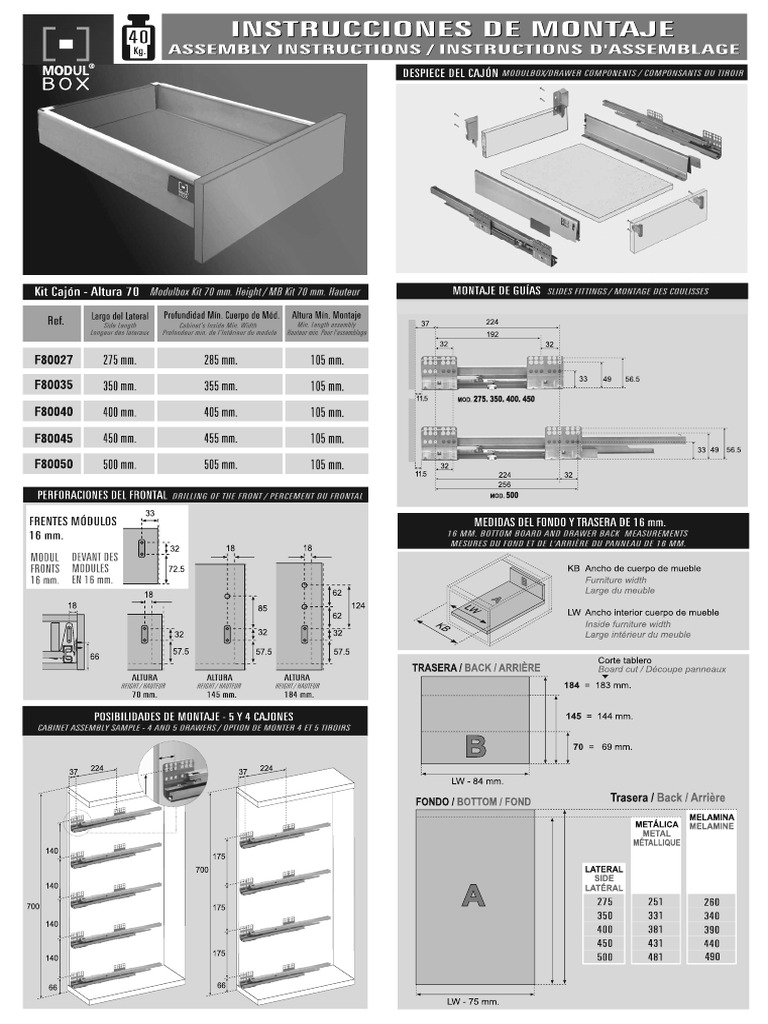 INSTRUC. Modul Box. 40 Kg. | PDF