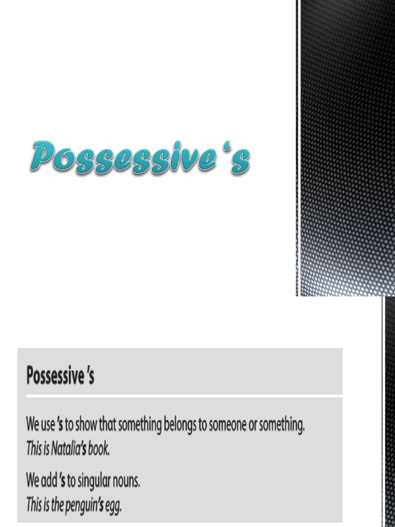 Possessive 'S | PDF