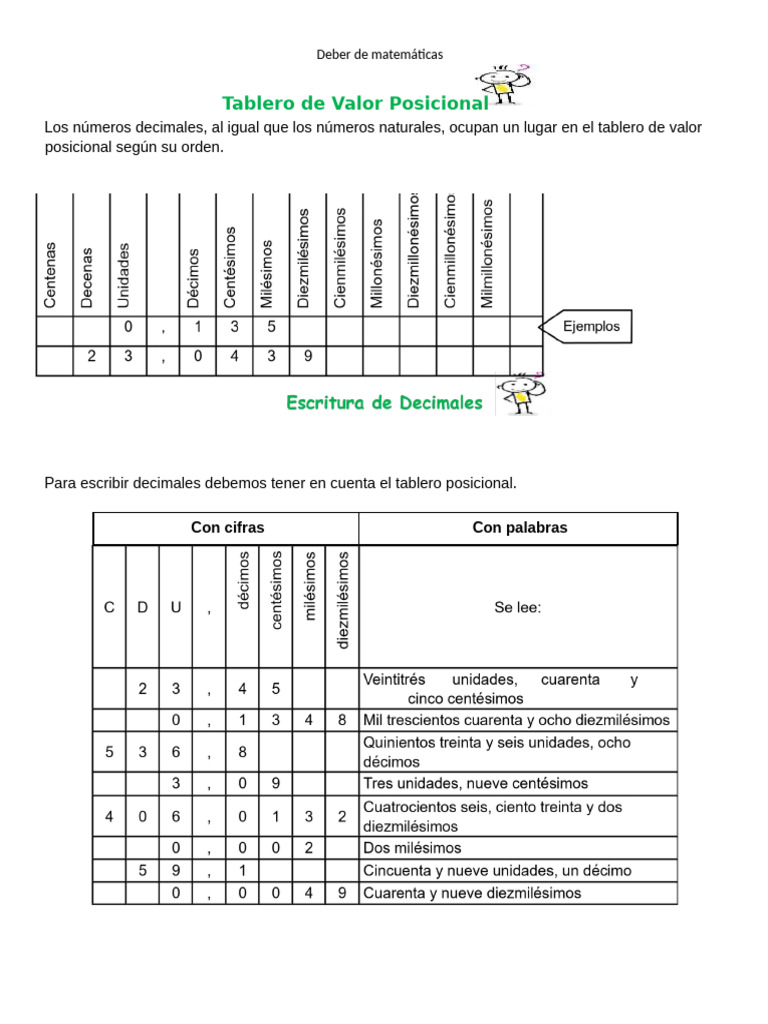 Práctico 4 Decimales | PDF | Decimal | Matemáticas