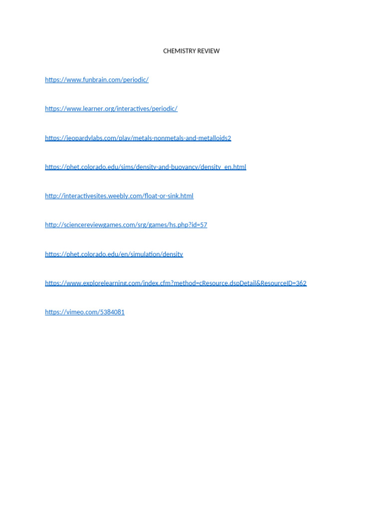 Chemistry Review | PDF