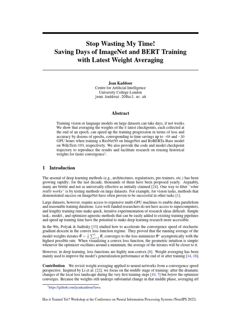 Speeding Up Model Training with LAWA | PDF | Exponential Function ...