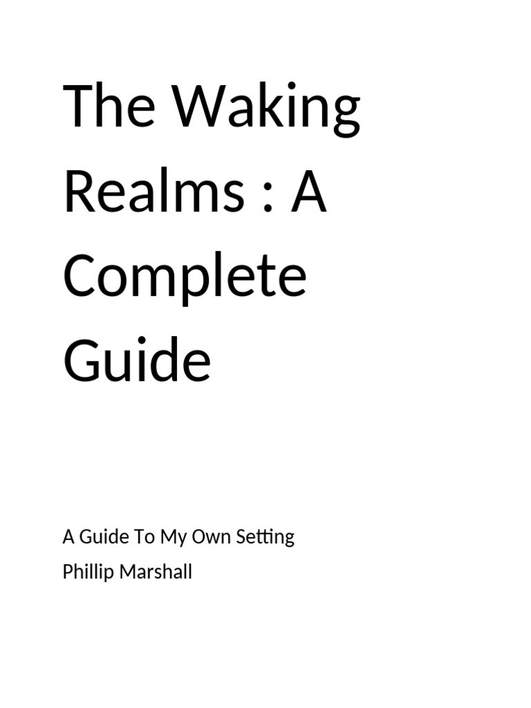 Waking Realms Campaign Guide | PDF | Young Adult