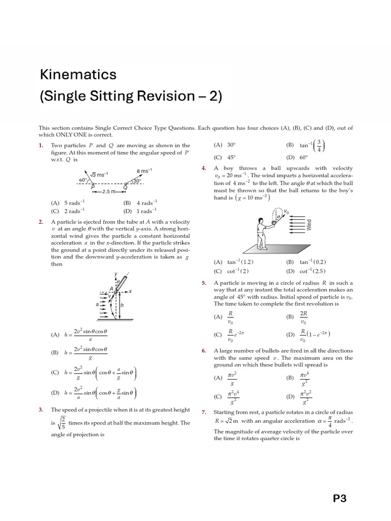 Kinematics 2 - Single Sitting Revision | PDF | Acceleration | Velocity