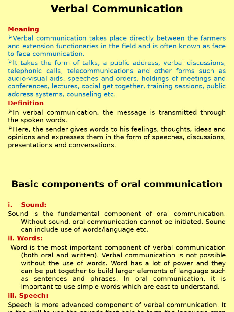 AEXT 122 Verbal Communication1 1 | PDF | Communication | Speech