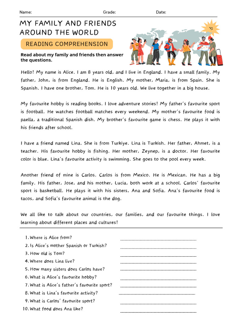 Earth Day Reading Comprehension Activity Worksheet in Colorful Simple ...
