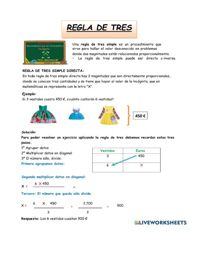 Regla de 3 Simple Directa | PDF