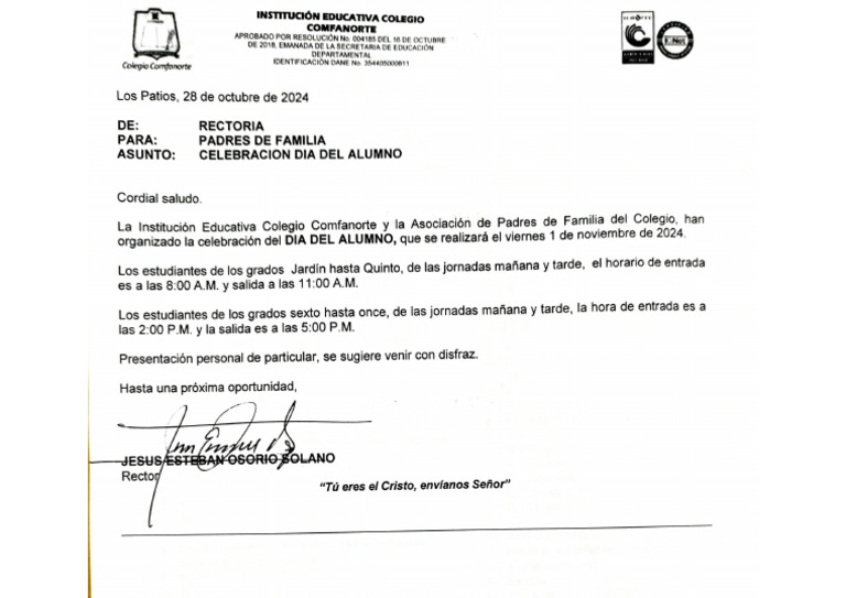 Circular Dia Del Estudiante 1 | PDF