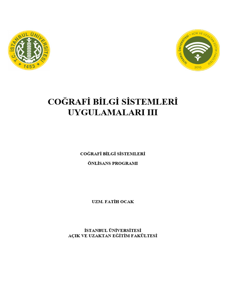 Cografi Bilgi Sistemleri Uygulamalari 3 | PDF