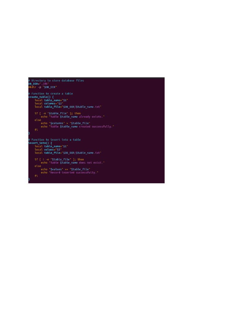 Shell Script for Basic DBMS Functions | PDF | Business