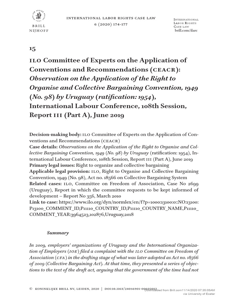International Labor Rights Case Law, Vol. 6, Issue 2) (2020) | PDF ...