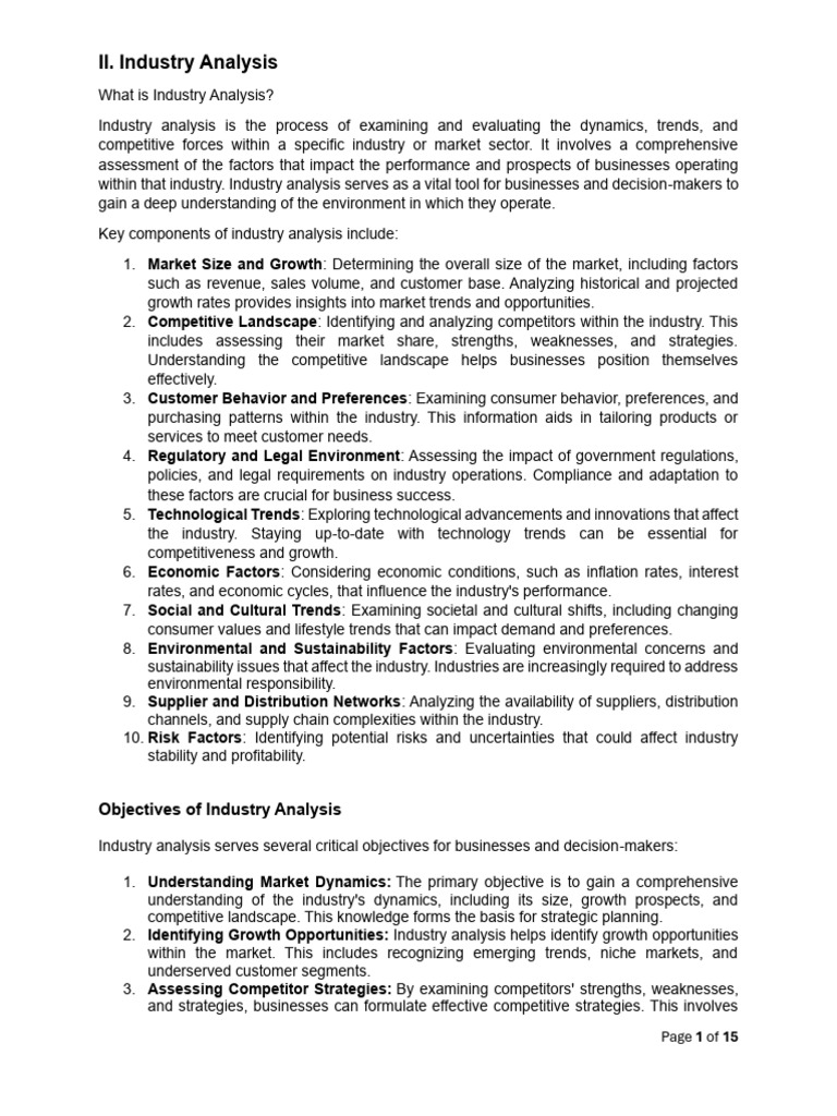 Part 2. Industry Analysis | PDF | Market Segmentation | Marketing