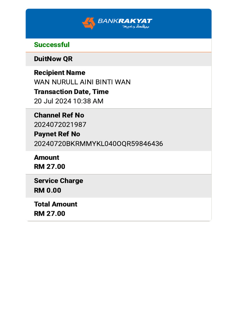 Receipt Bank Rakyat - 20240720023816630 | PDF