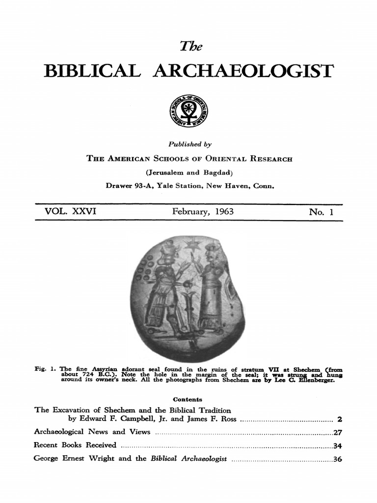American Schools of Oriental Research The Biblical Archaeologist - Vol ...