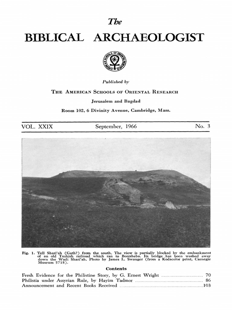 American Schools of Oriental Research The Biblical Archaeologist - Vol ...