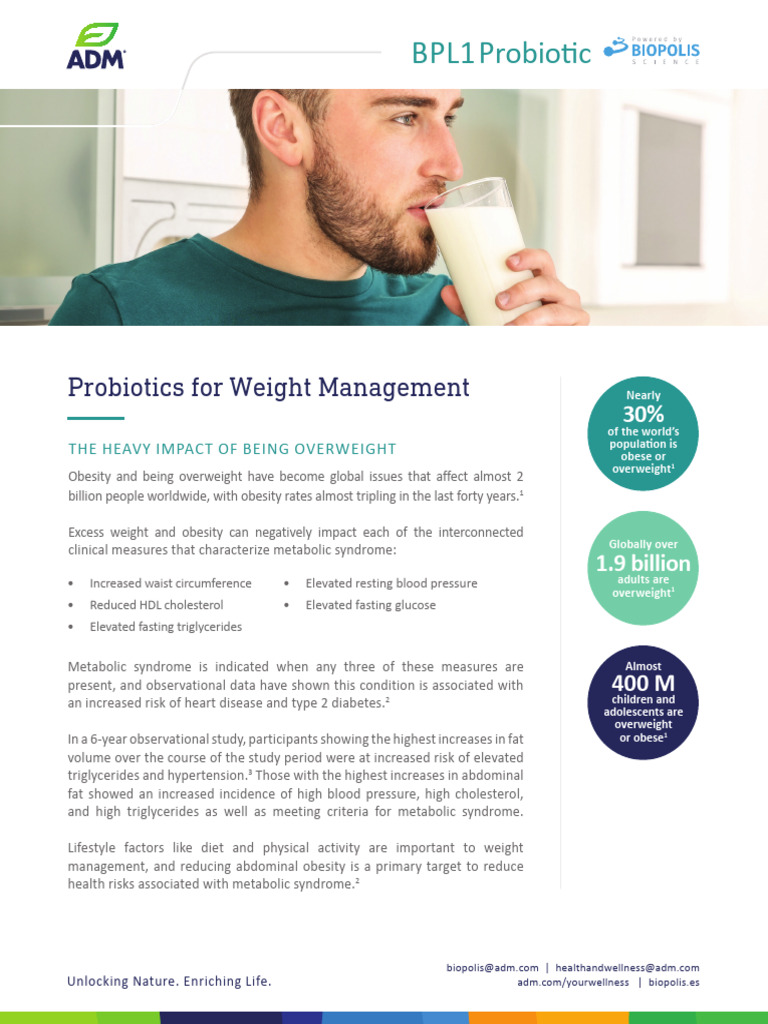 Adm bpl1 Probiotic Product Sheet Eng Na 21 | PDF | Metabolic Syndrome ...