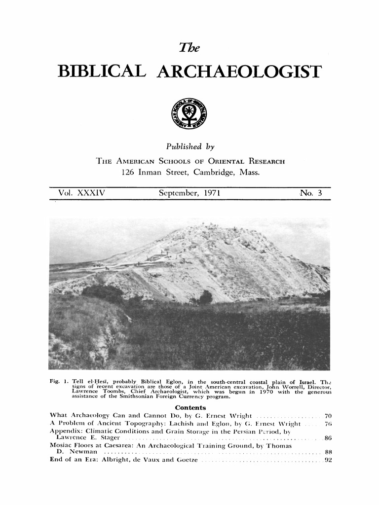 American Schools of Oriental Research The Biblical Archaeologist - Vol ...