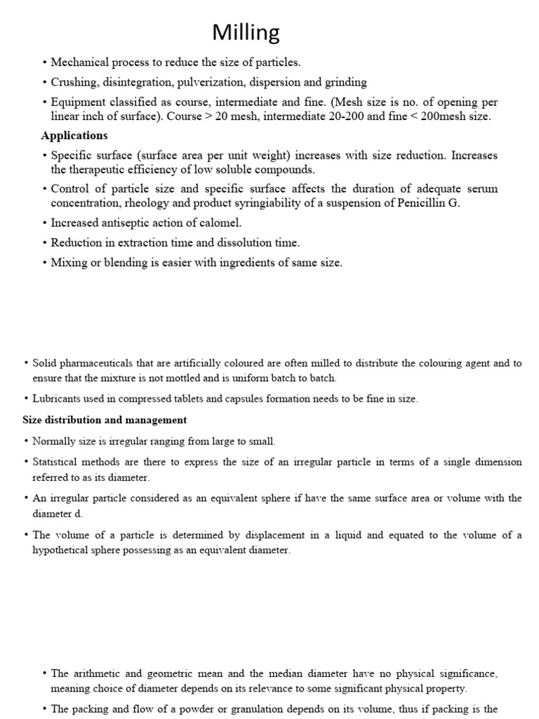 Milling | PDF | Secondary Sector Of The Economy | Industrial Processes