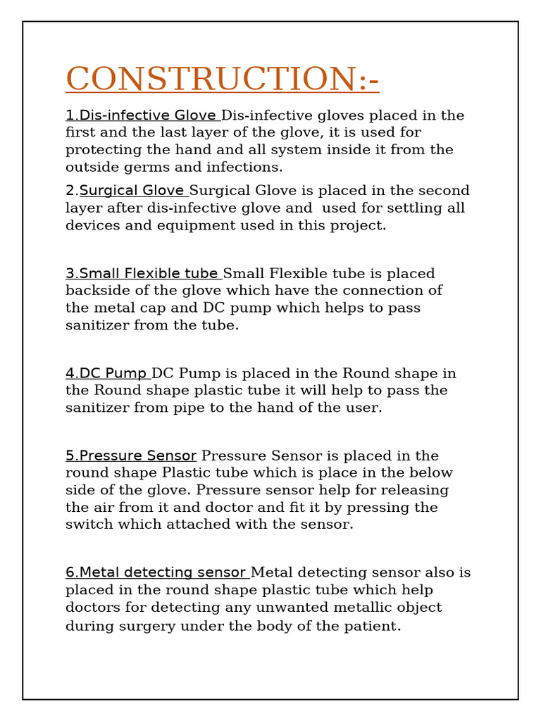 Surgical Glove with Sanitizer System | PDF
