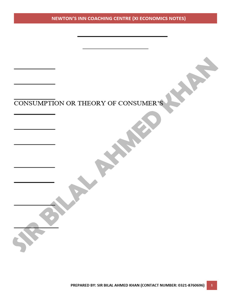 XI Economics Notes by Sir Bilal | PDF | Demand | Elasticity (Economics)