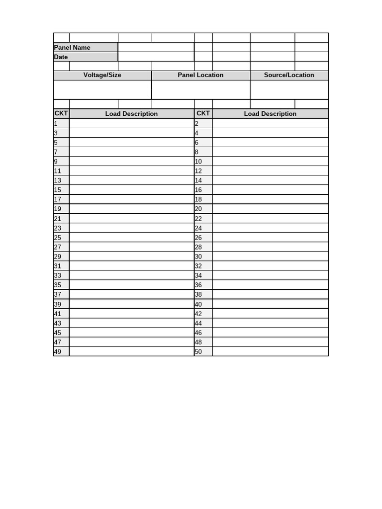 Breaker Box Label Template | PDF