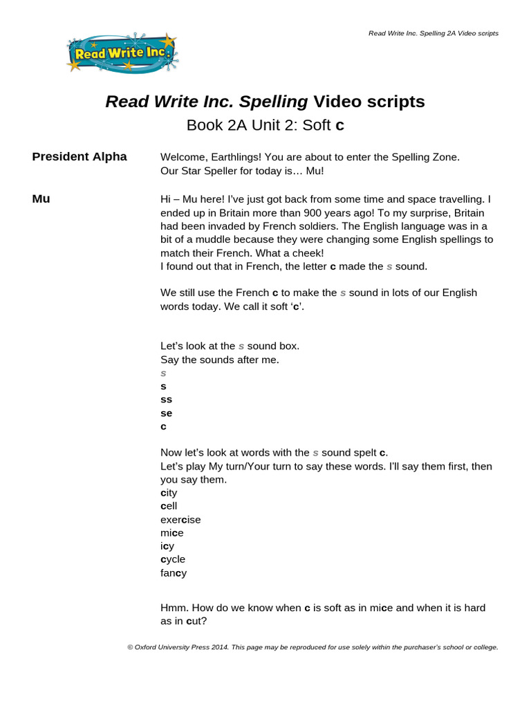 RWISp2A Vid Script U2 | PDF | Language Mechanics | Lexicology
