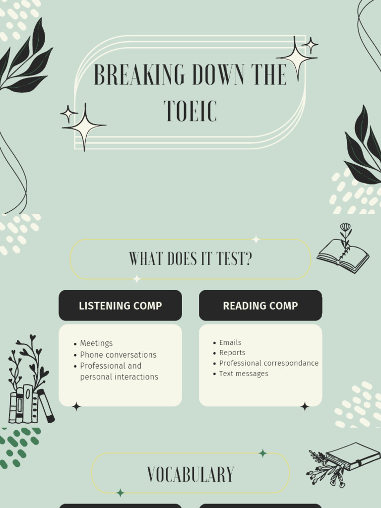 TOEIC Class Slideshow | PDF | Verb | Linguistics