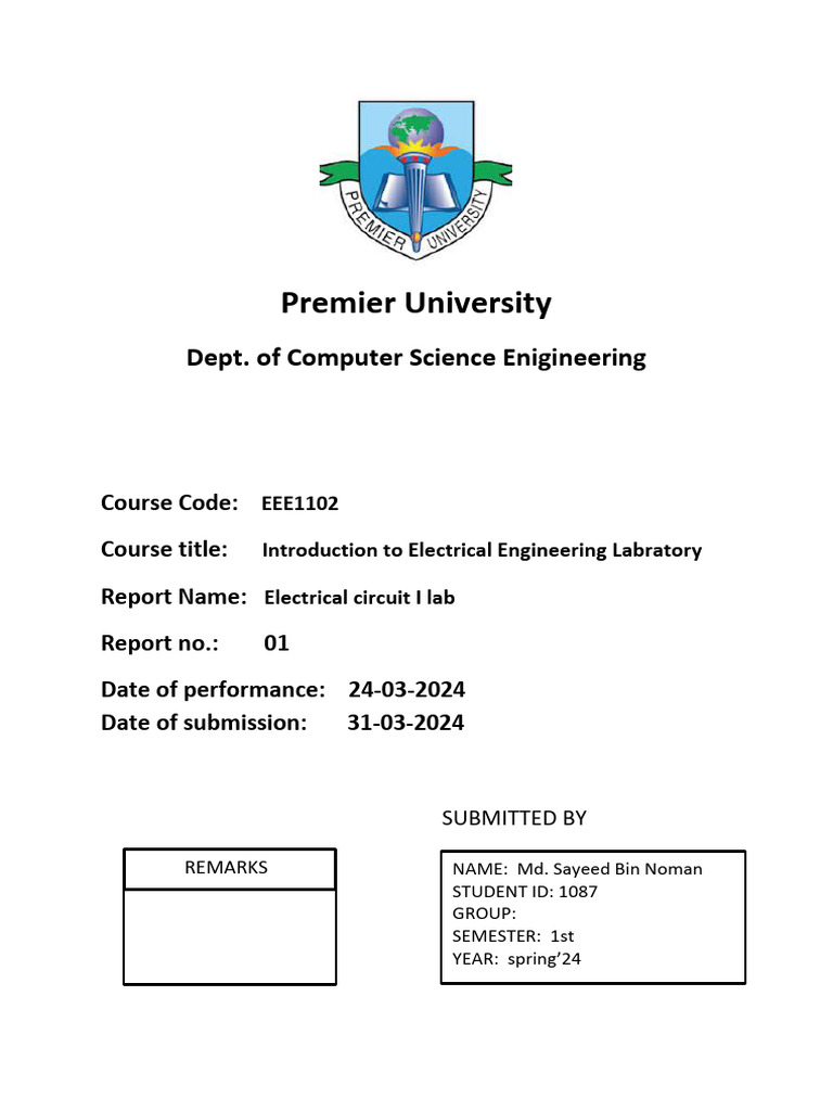 Electrical Circuit Lab Report Overview | PDF | Capacitor | Inductor