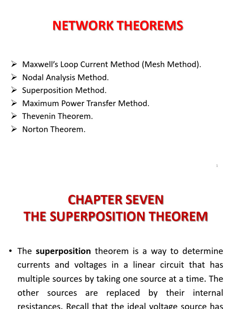 Chapter Seven Network Theorem The Superposition Theorem 5 | PDF