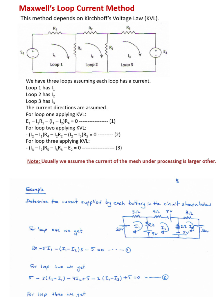 Maxwells Loop Current Method | PDF