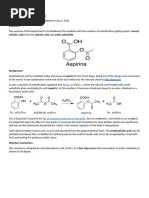 Synthesis of Aspirin | PDF | Aspirin | Ester