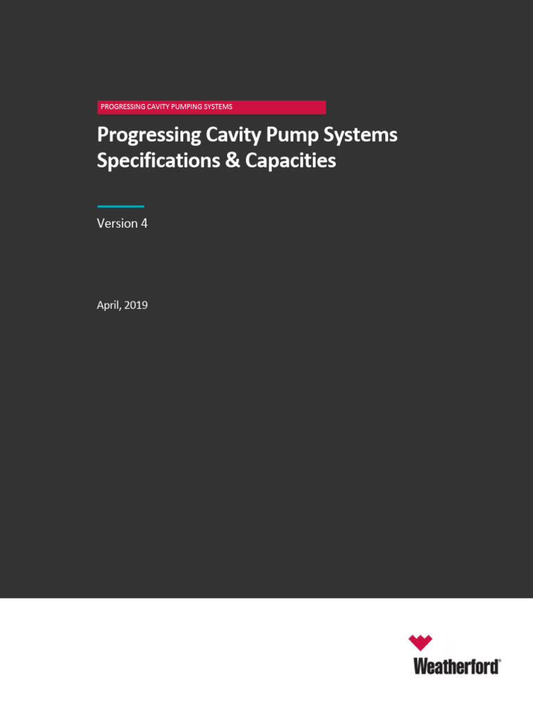 Weatherford PCP Systems Specifications | PDF | Coalbed Methane | Pump