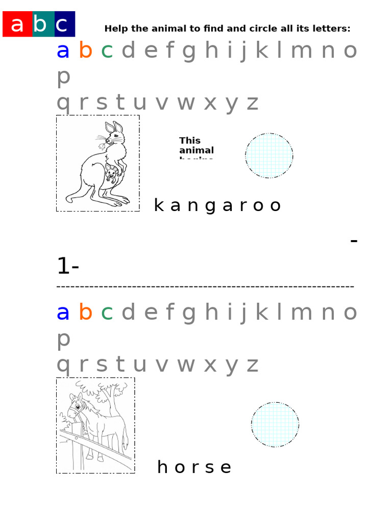 Animals Letters Fun Activities Games 32040 | PDF | Teaching Methods ...