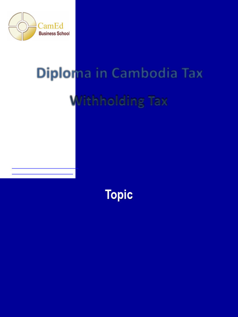 Session 4 - Presentation WHT English | PDF | Taxes | Taxation
