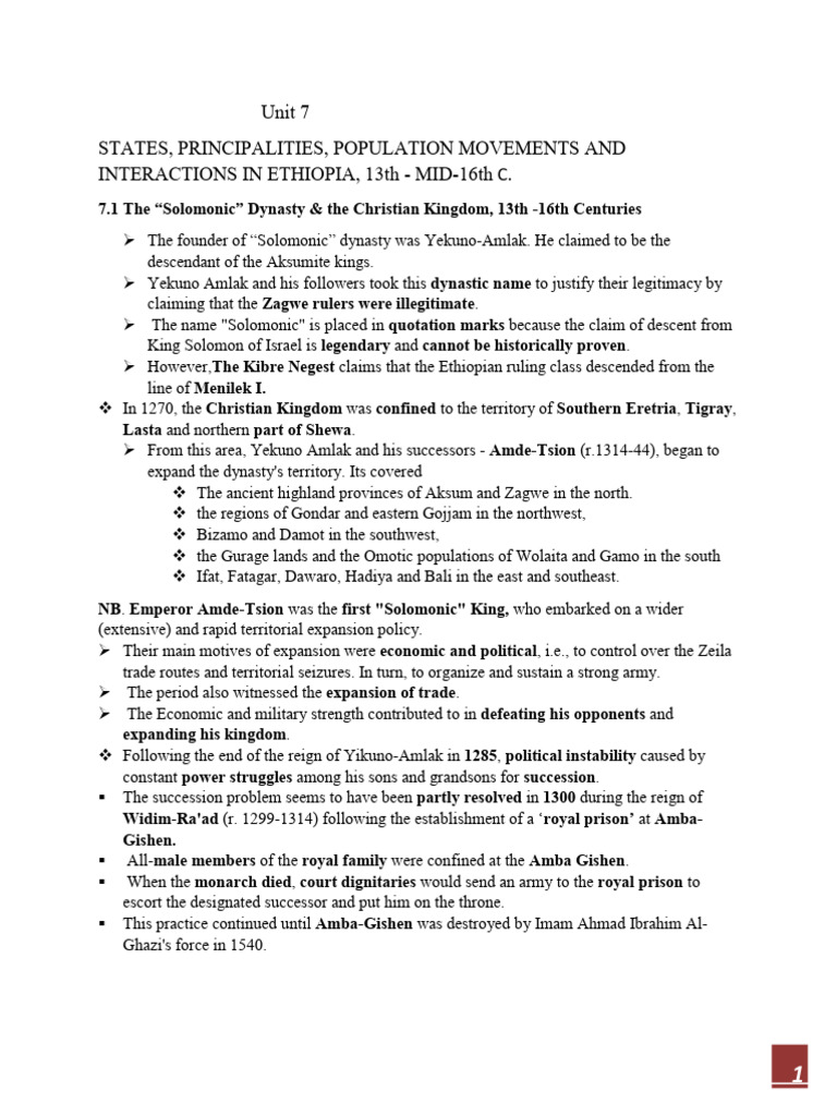 Unit Seven Pdf Pdf Ethiopia