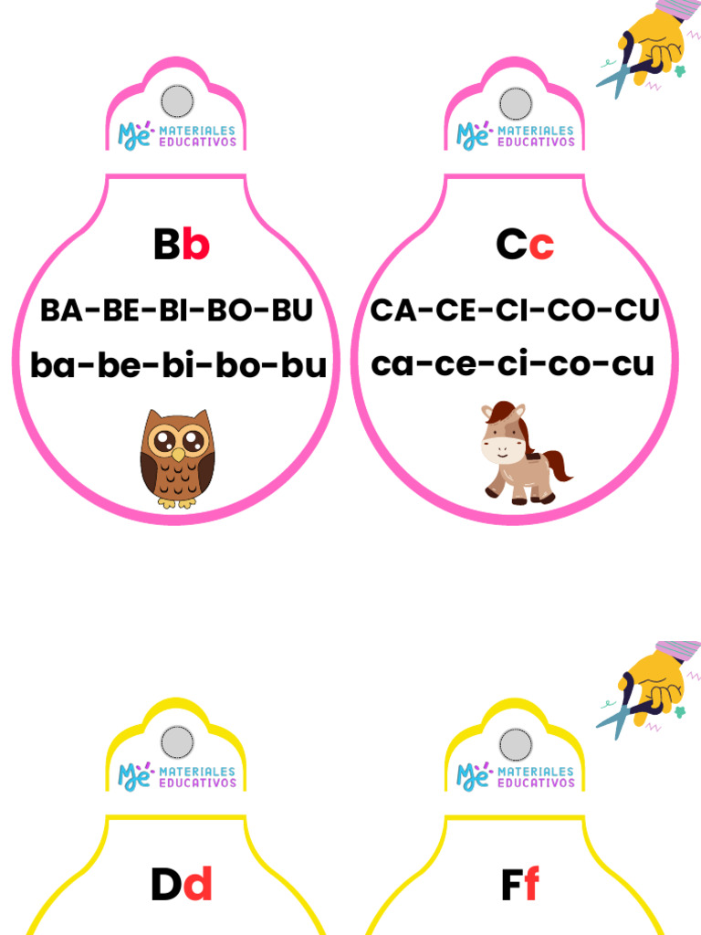 Llavero de Silabas Simples Opcion B | PDF