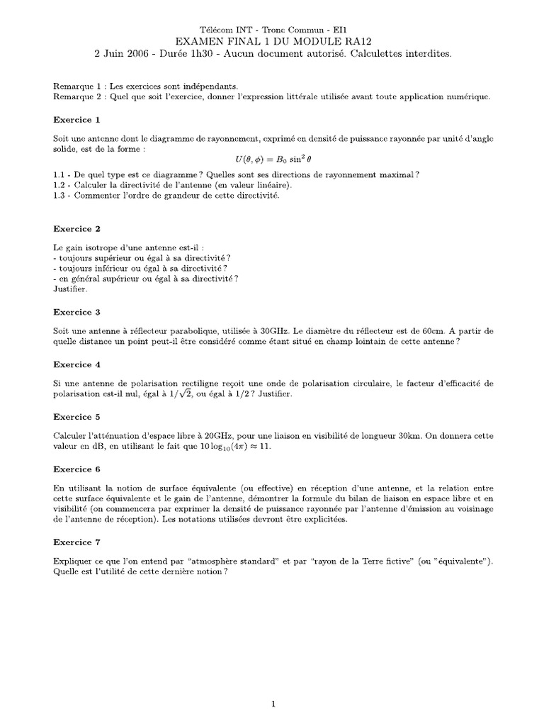 TD Ondes Et Faisceaux e M - Phy l2 | PDF