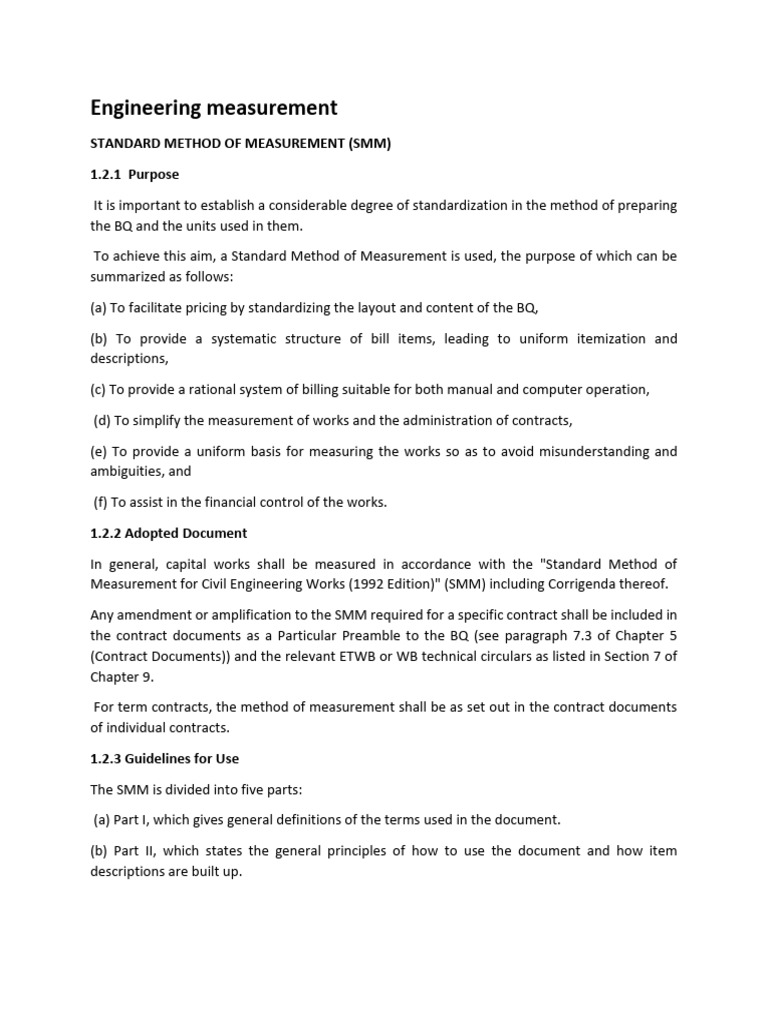 Bill of Engineering Measurement | PDF | Area | Measurement