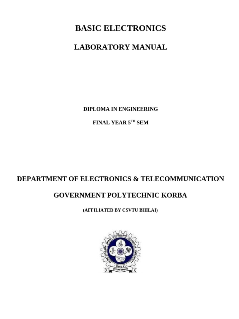Basic Electronics Lab Manual | PDF | Rectifier | P–N Junction