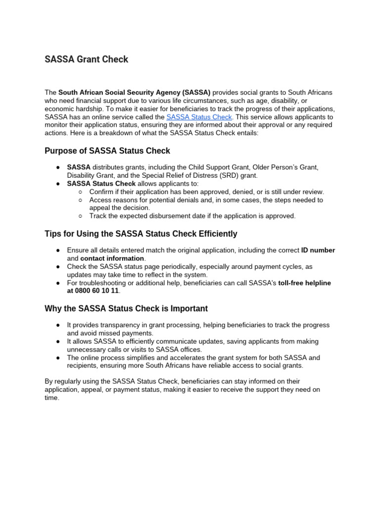 SASSA Grant Check | PDF | Business