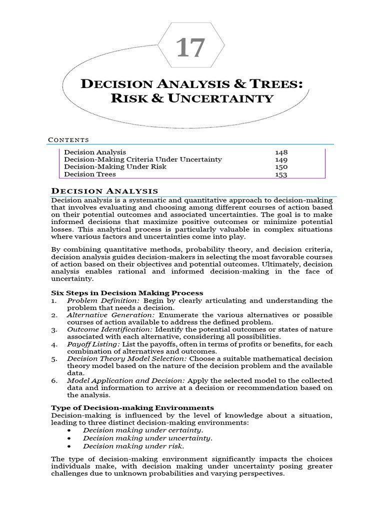 Decision & Trees, Risk and Uncertainty | PDF | Decision Making | Risk