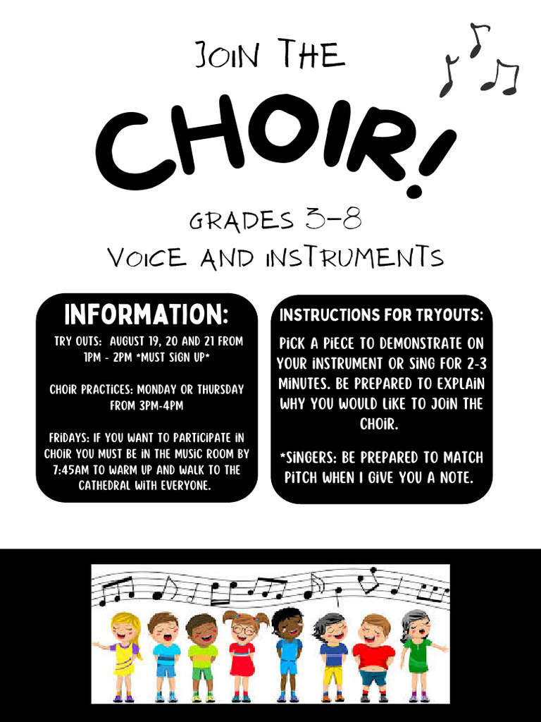 Children Music School Choir Singing Class Poster | PDF