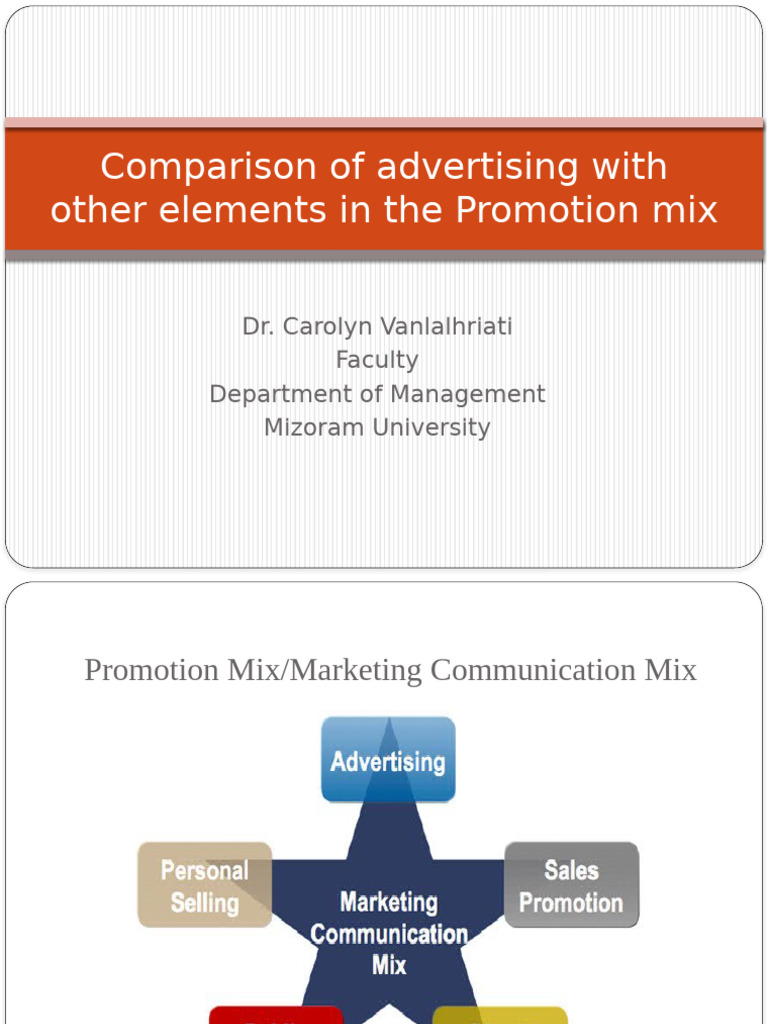 Advertising vs. Promotion Mix Elements | PDF | Advertising | Sales
