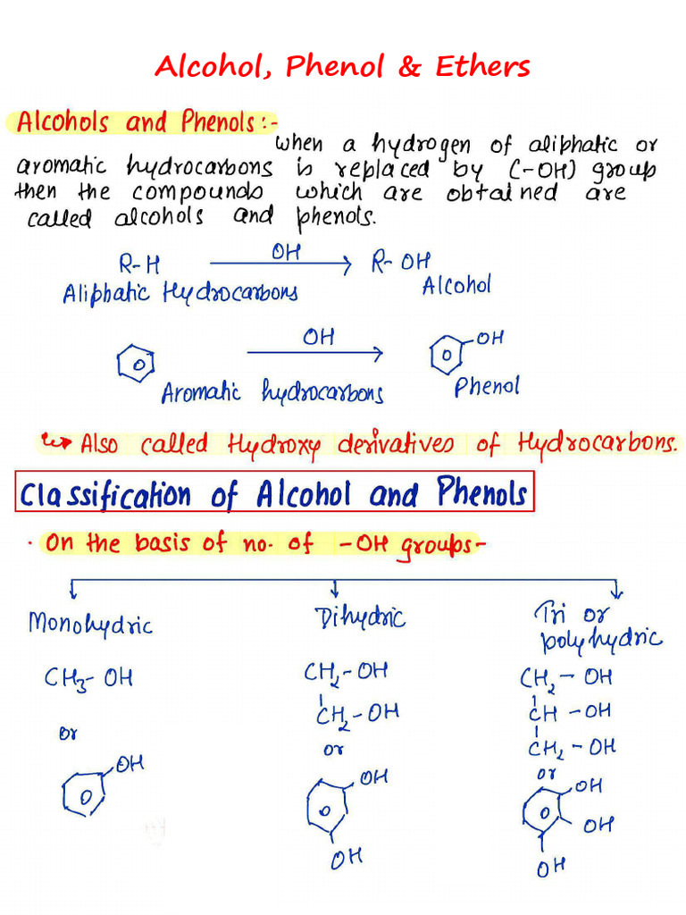 Alcohol Phenol and Ethers | PDF