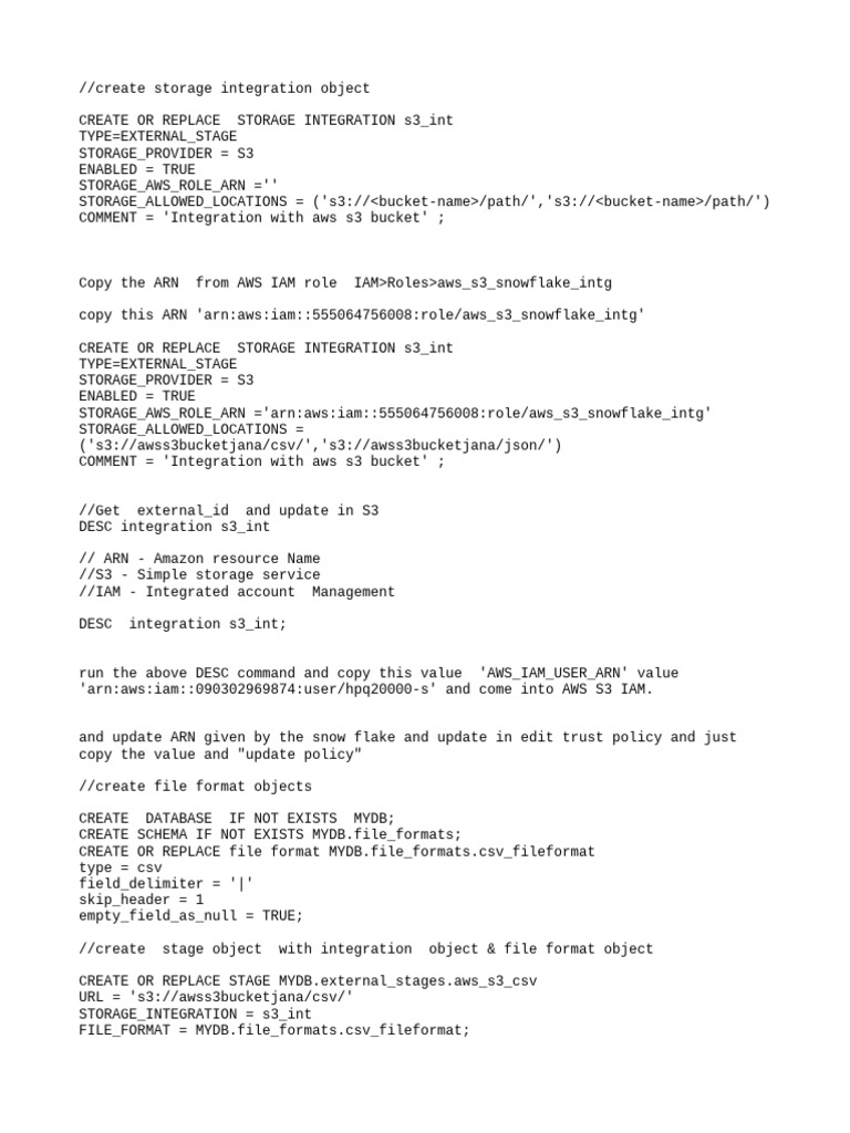 Session-12-Snowflake Aws Integration | PDF | Computers | Technology & Engineering