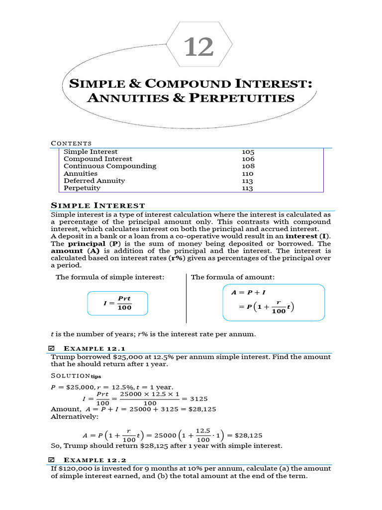 Interest, Annuities + Perpetuities | PDF | Interest | Compound Interest