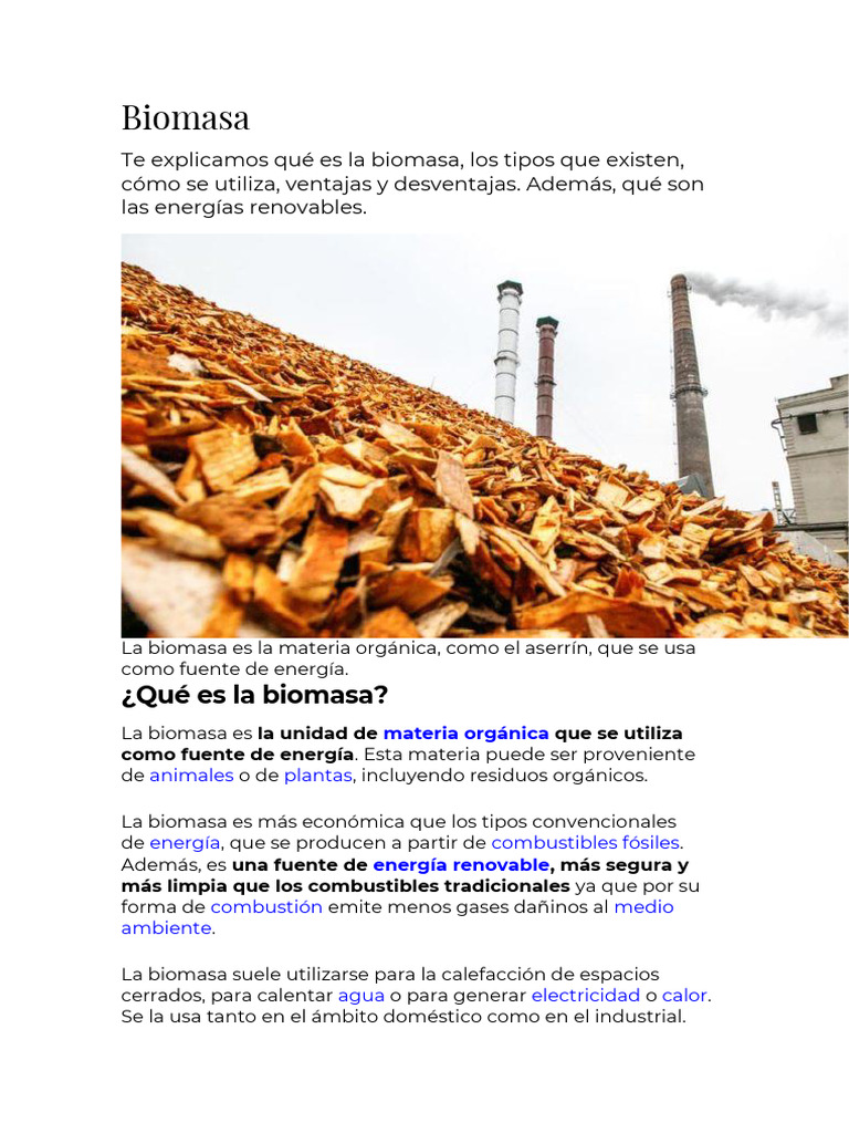 Biomasa | PDF | Biomasa | Biocombustible