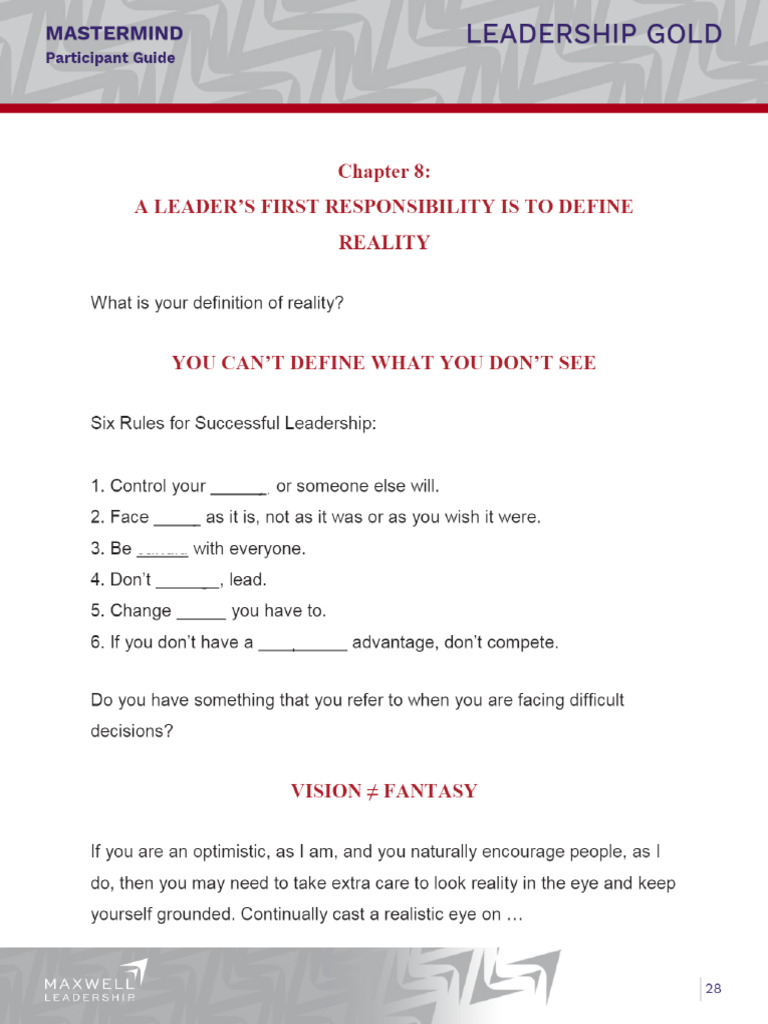 ML LeadershipGold MM Guide Participant | PDF